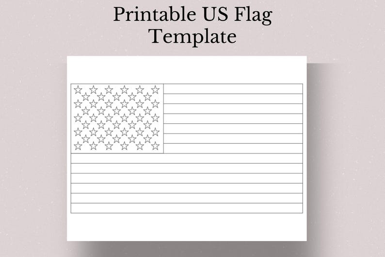 Printable US Flag Coloring Page American Flag Template PDF Patriotic Coloring Sheet 4th of July ...