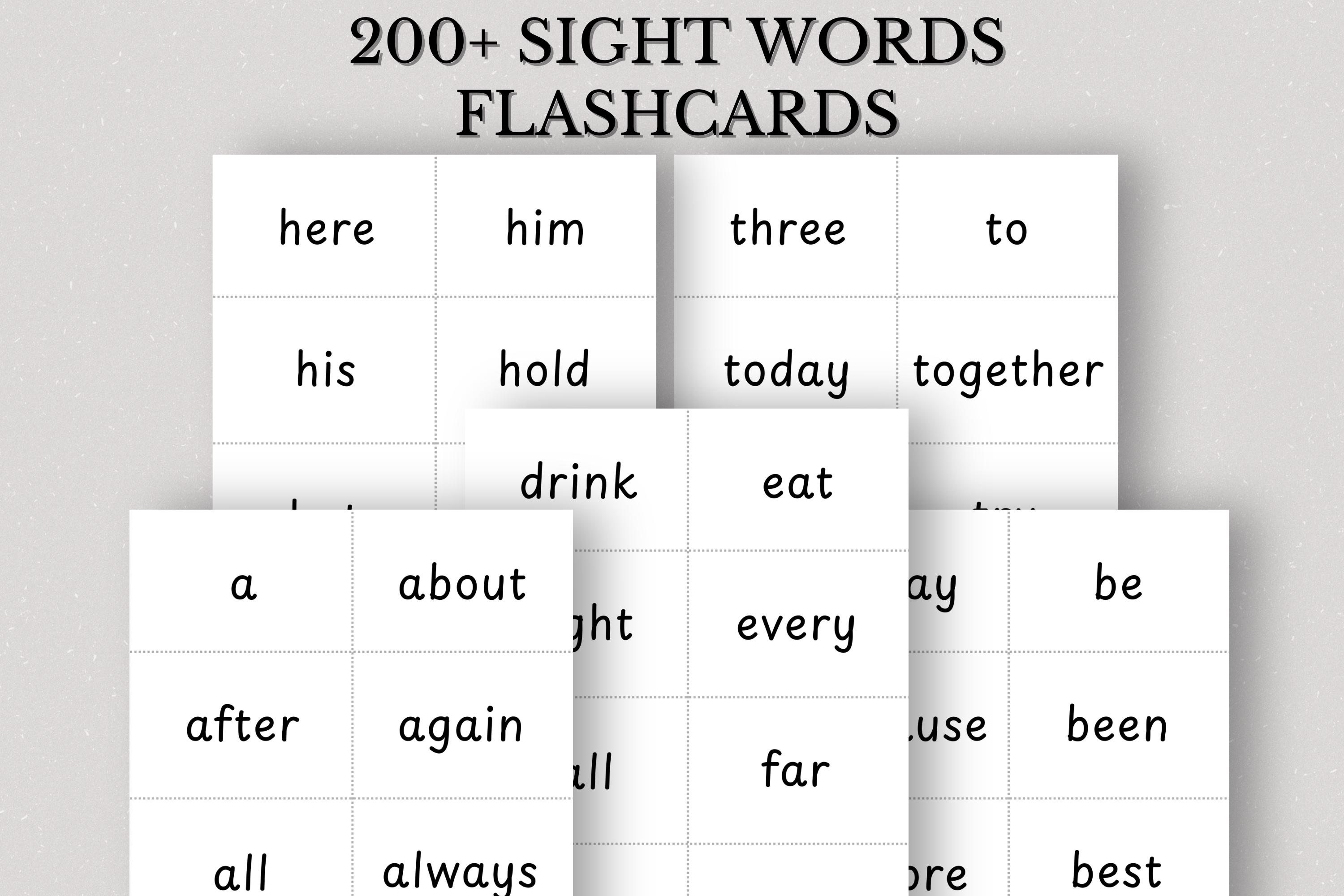 200+ Dolch Sight Words Flashcards, Printable Learning Cards (PDF) - Etsy