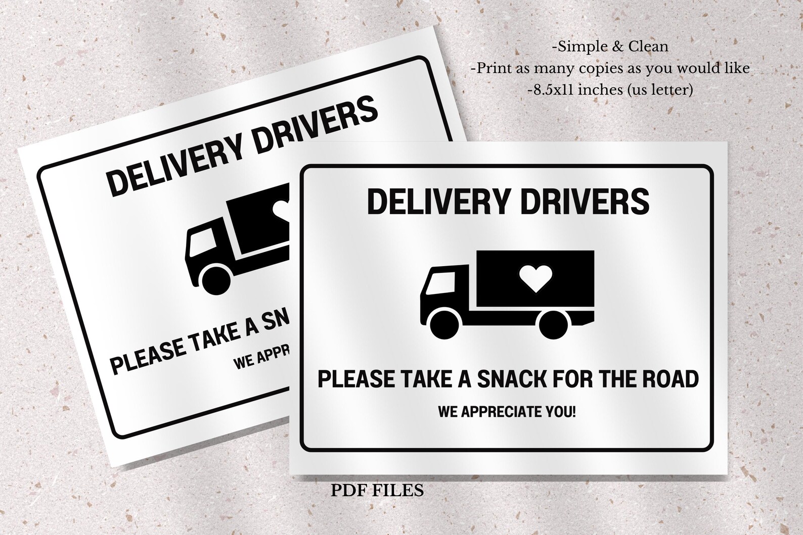 Printable Delivery Drivers Sign, US Letter, Instant Download PDF ...