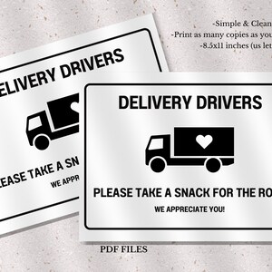 Printable Delivery Drivers Sign, US Letter, Instant Download PDF ...