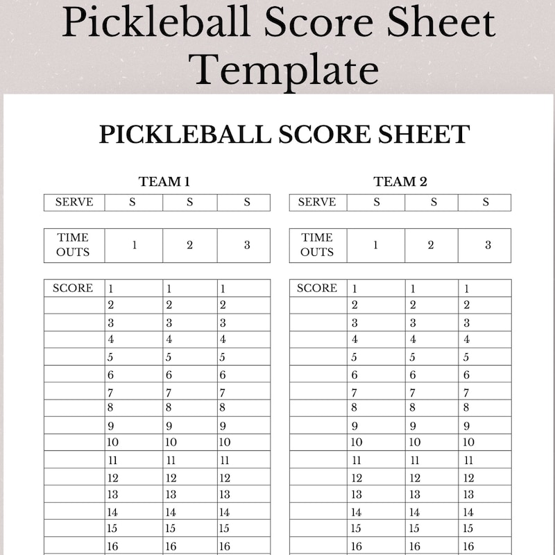 Pickle Ball Score Sheet - Etsy