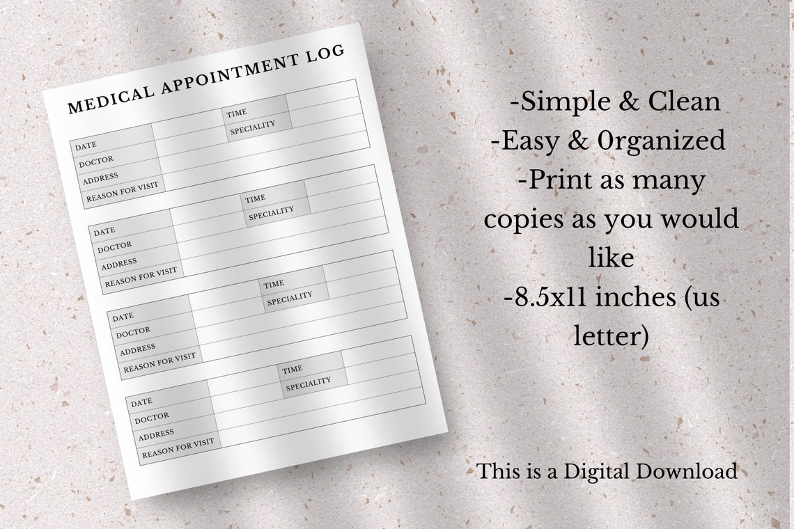 Medical Appointment Log Template, Medical Appointment Log, Doctor ...