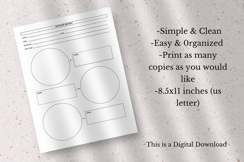 Printable Lab Slide Report Template PDF Science Worksheet for Students ...
