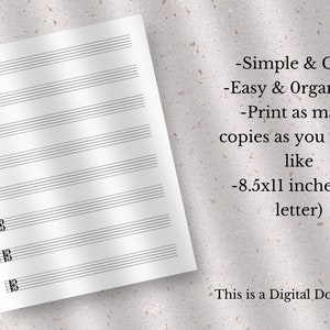 Printable Alto Clef Sheet Music, Alto Clef Sheet Music Template, Blank ...