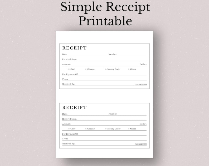 Receipt Template | Editable Receipt Template | Receipt Template for ...