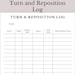 Turn and Reposition Log, Patient Positioning and Turn Chart, Patient ...