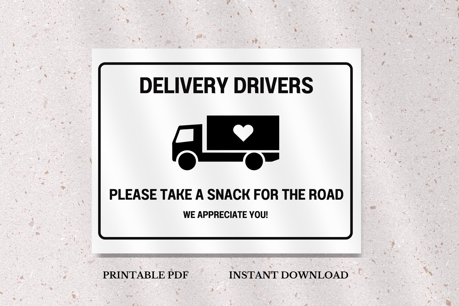 Printable Delivery Drivers Sign, US Letter, Instant Download PDF ...