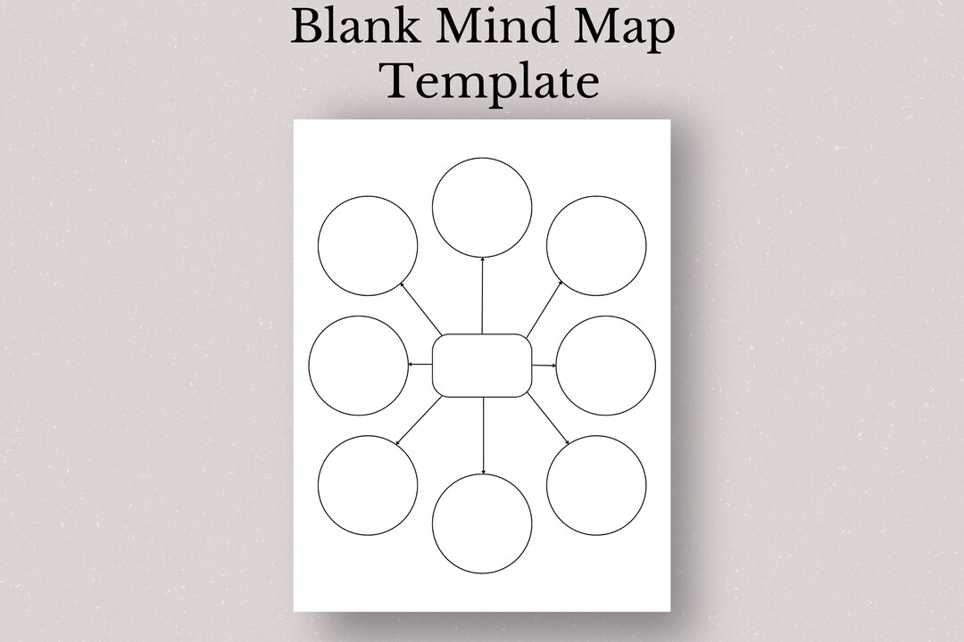 Printable Mind Map Template, Concept Map Template, Blank Mind Map ...