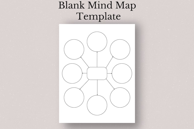 Printable Blank Mind Map Template, Study Notes (PDF File) - Etsy