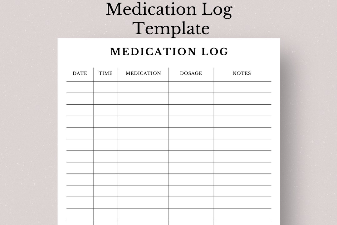 Medication Log, Medication Tracker Template, Medication Log Template ...