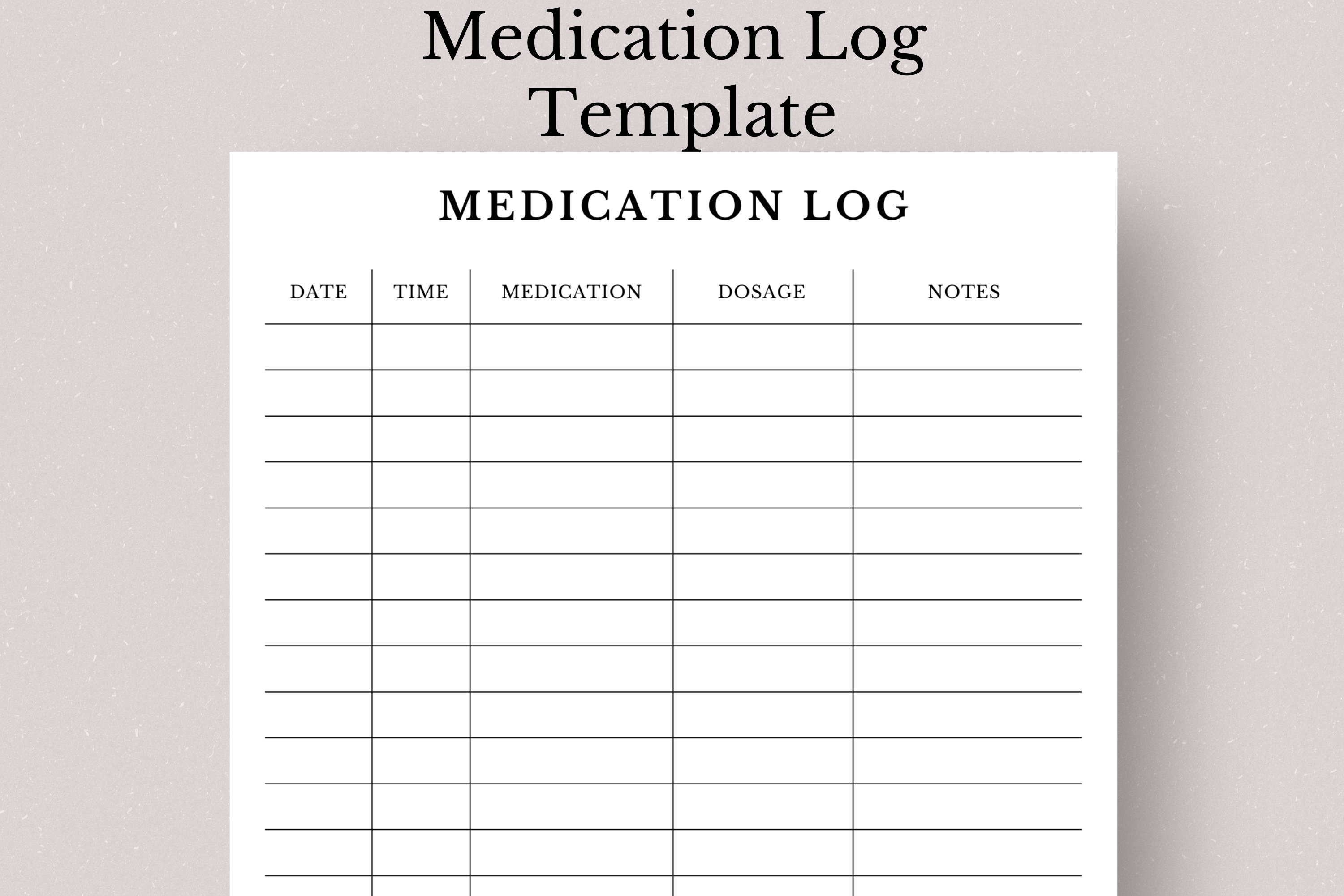 Medication Log, Medication Tracker Template, Medication Log Template ...