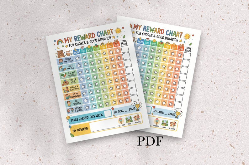 My Reward Chart, Kids Behavior Tracker, Sticker Reward System, Chore ...