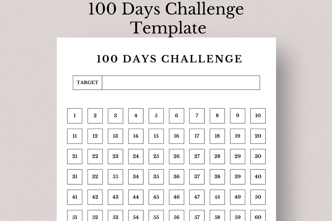 100 Days Challenge Tracker, Challenge Tracker, 100 Days Challenge - Etsy