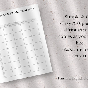 Printable Food & Symptom Tracker, Food Sensitivity Tracker, Meal ...