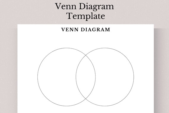 Printable Blank Venn Diagram Template Worksheet