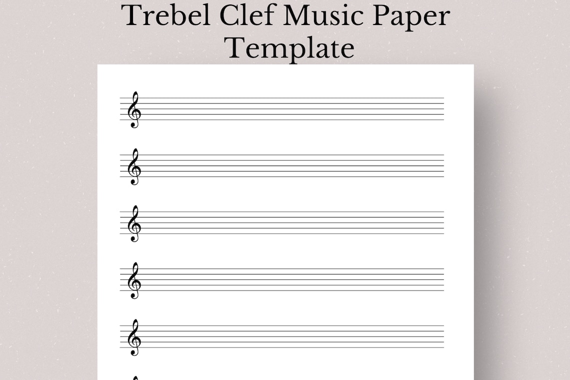 Printable Treble Clef Sheet Music, Treble Clef Sheet Music Template ...