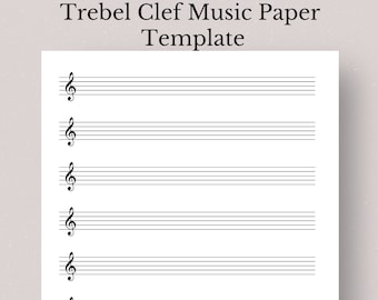 Blank Treble Clef Manuscript Paper. Printable Sheet Music - Etsy