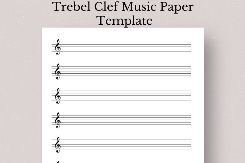 Printable Treble Clef Sheet Music, Treble Clef Sheet Music Template ...