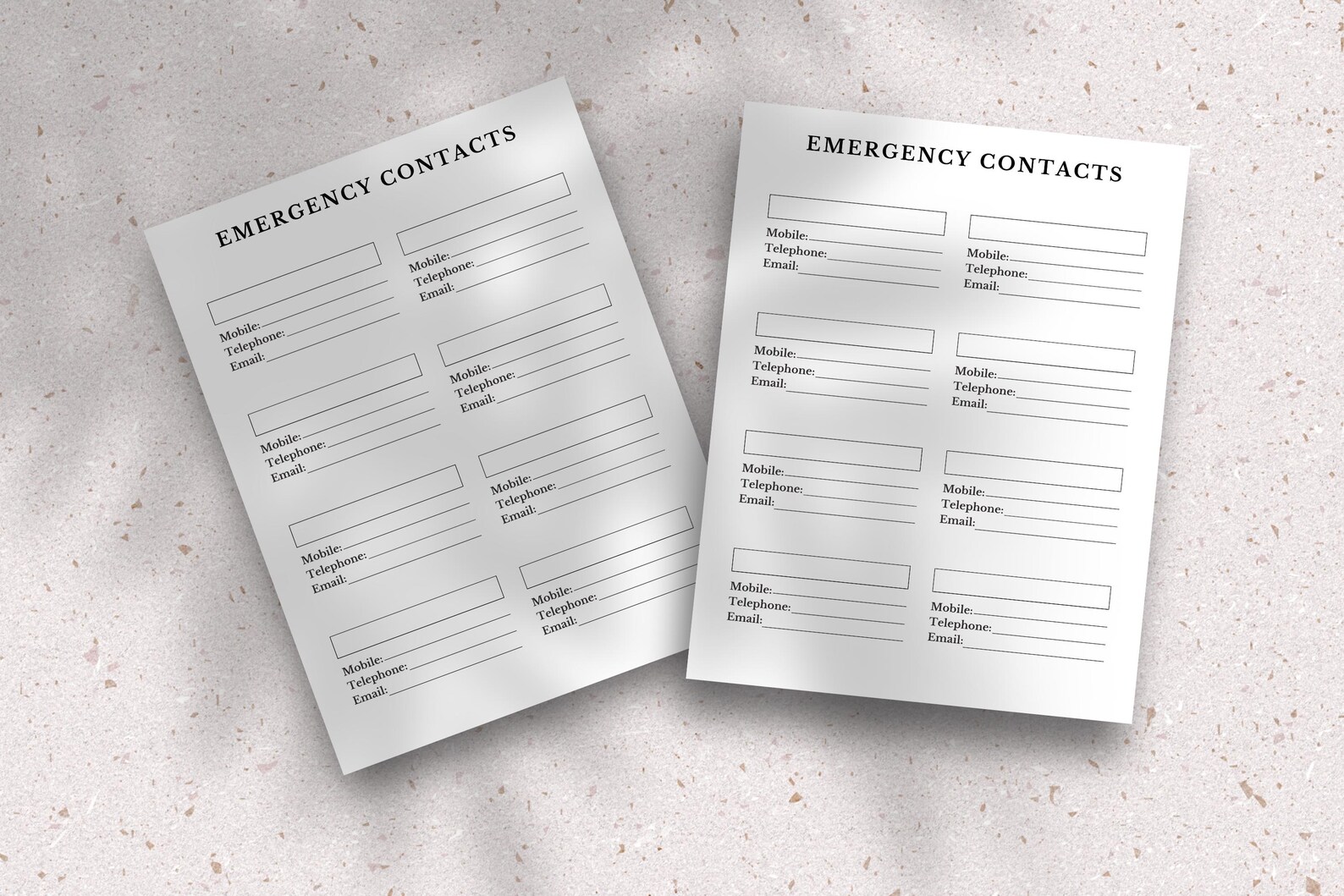 Emergency Contacts List Printable, Medical Details (digital Download ...