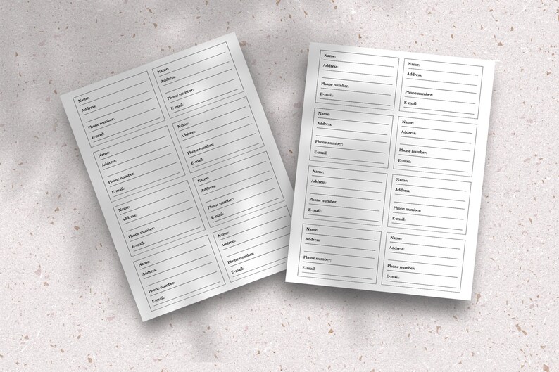 Simple Contacts Log Printable Contacts List PDF Phone & Address Log ...