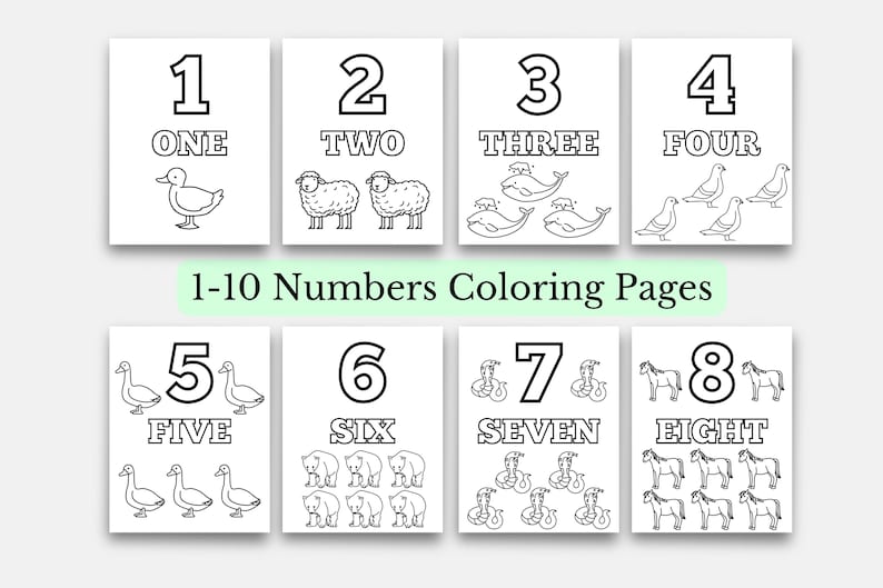 1–10 Numbers Coloring Pages | Printable Number Worksheets for Kids ...