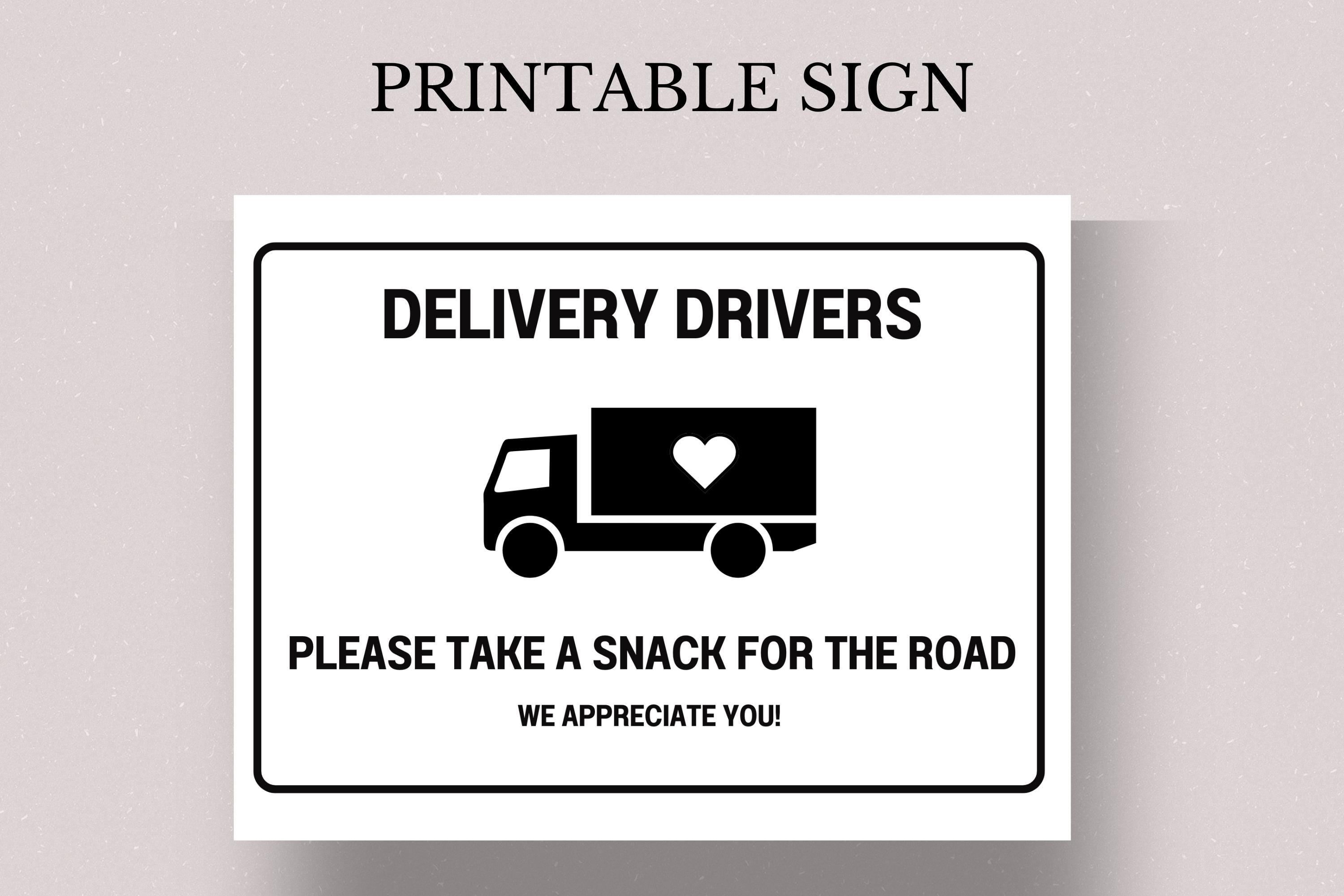 Printable Delivery Drivers Sign, US Letter, Instant Download PDF ...