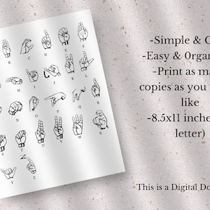 Printable Sign Language Alphabets, 1 Page Printable Sign Language ...