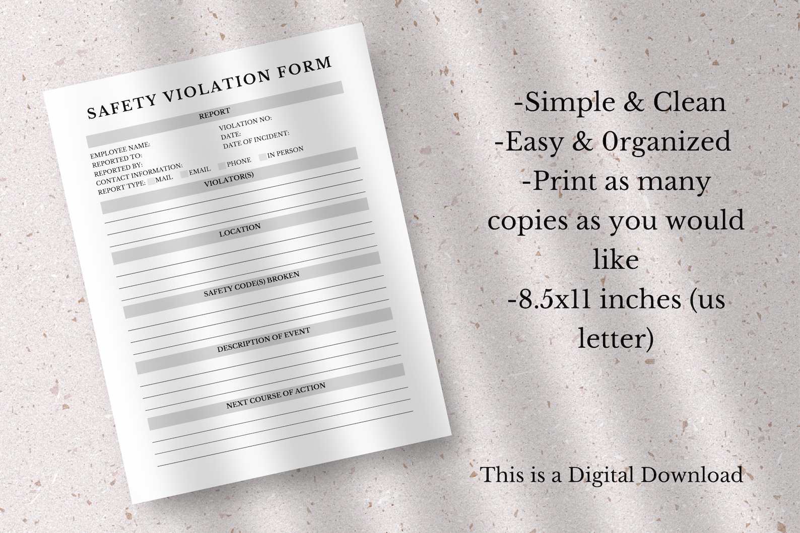 Editable Safety Violation Form Template, Safety Violation Form ...