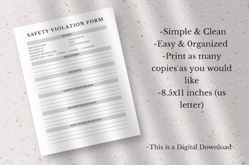Editable Employee Safety Violation Form Template (canva, PDF) - Etsy