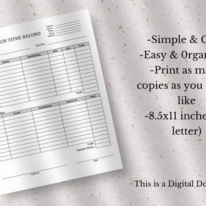 Church Tithe and Offering Log, Printable Tithing Record, Tithe Tracker ...