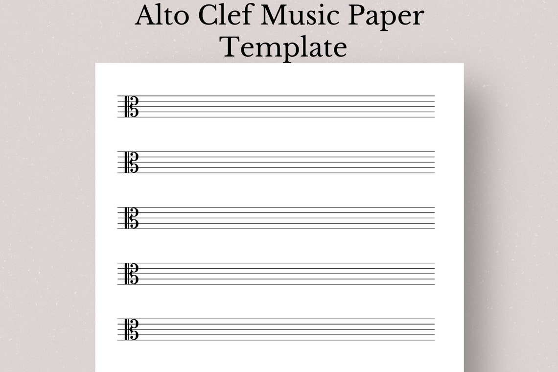 Printable Alto Clef Sheet Music, Alto Clef Sheet Music Template, Blank ...