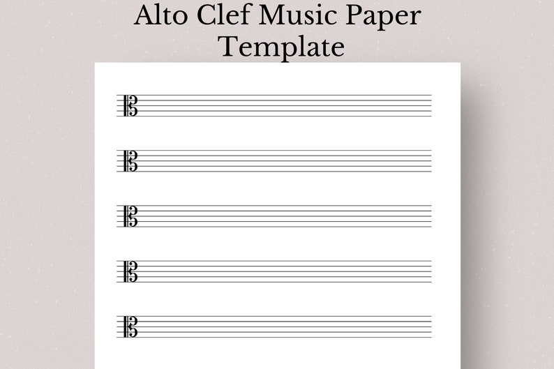 Printable Alto Clef Sheet Music, Alto Clef Sheet Music Template, Blank ...