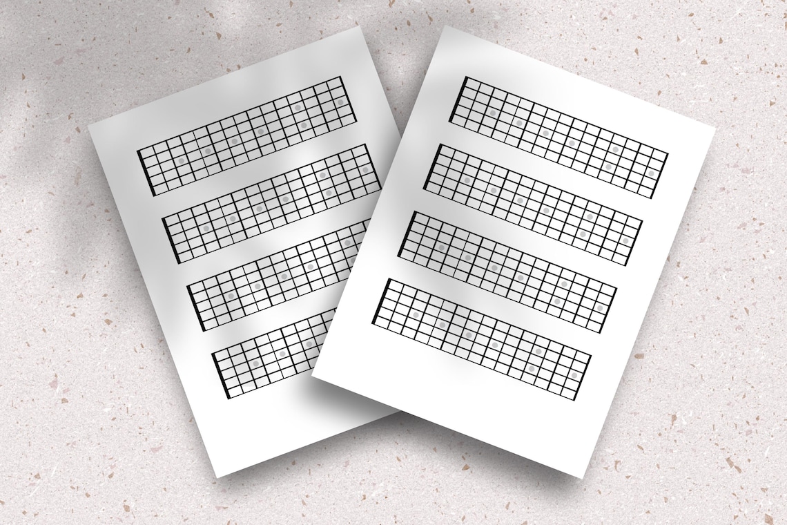 Blank Guitar Fretboard Diagrams, Printable Fretboard Sheet (PDF) - Etsy
