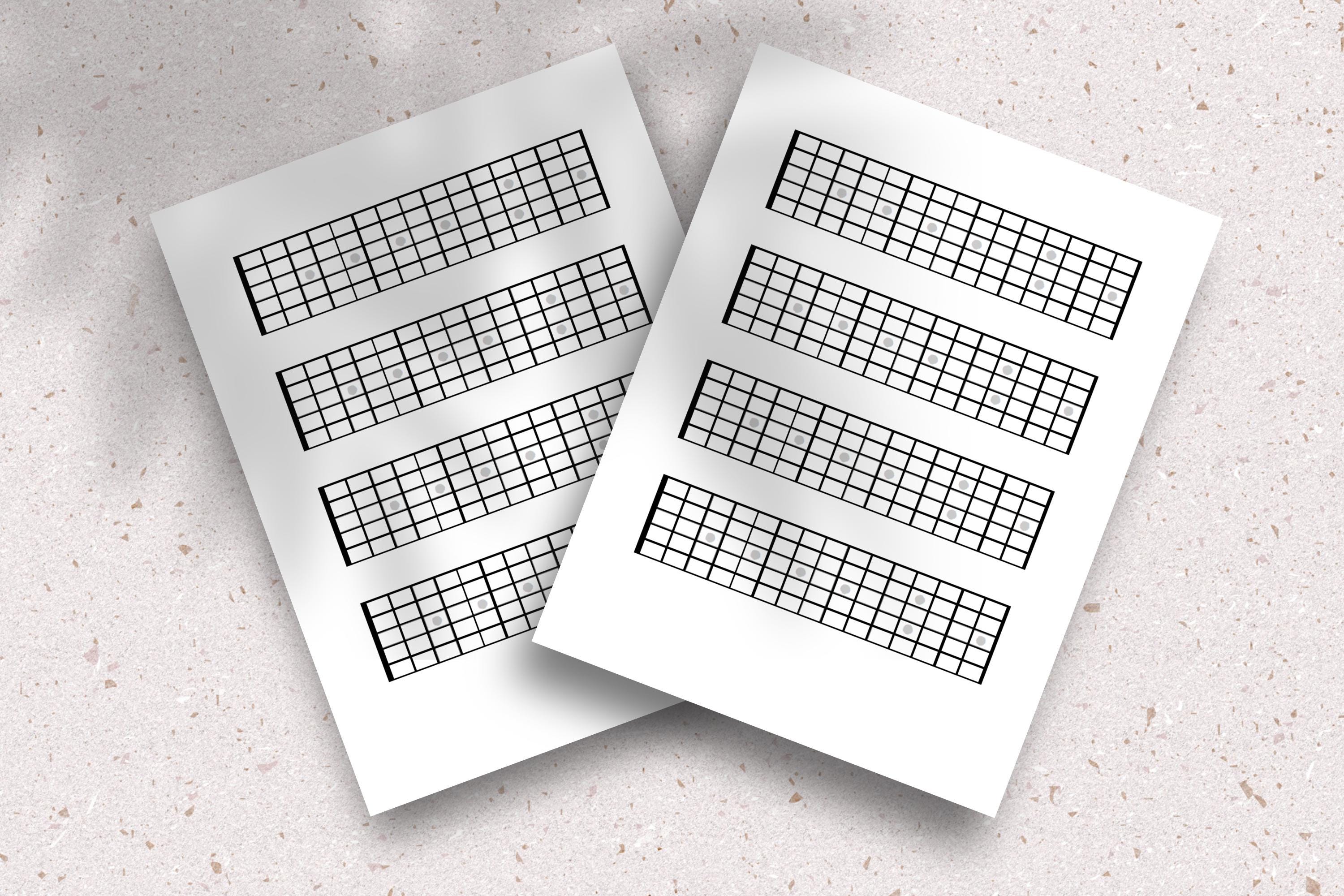 Printable Blank Guitar Fretboard Diagrams, Guitar Fretboard Sheet Pdf ...