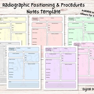 Radiography Notes Template, Lab & Clinical, US Letter (digital Download ...