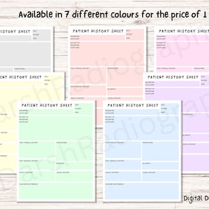 Patient History Taking Sheet for Medicine/pa/nursing/dentistry, Patient ...
