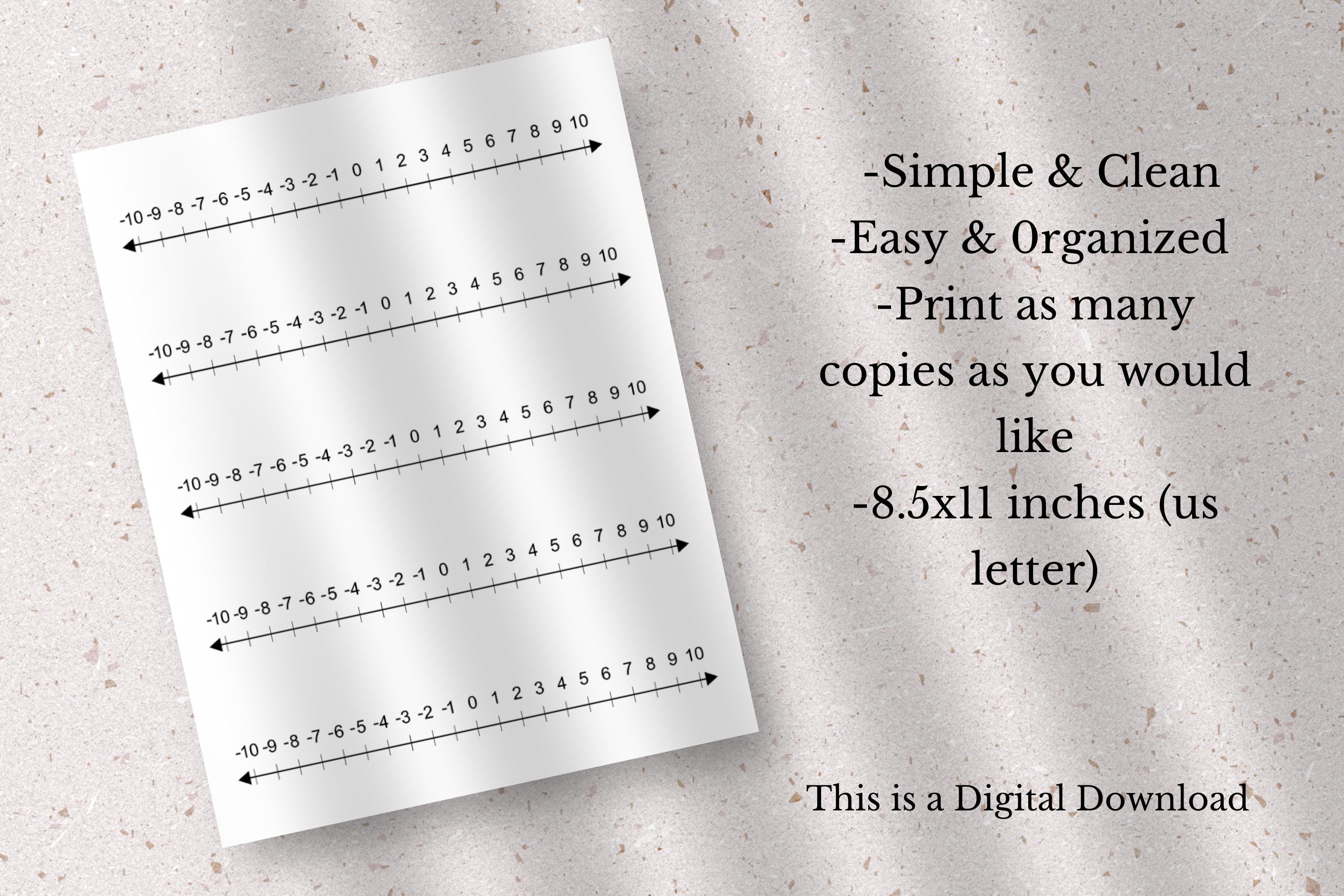 Printable Number Line -10 to 10 – Math Classroom Tool (PDF Download) - Etsy