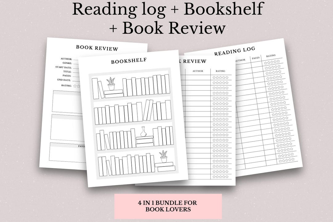 Bookshelf Printable Template, Reading Log, Book Wishlist Printable ...