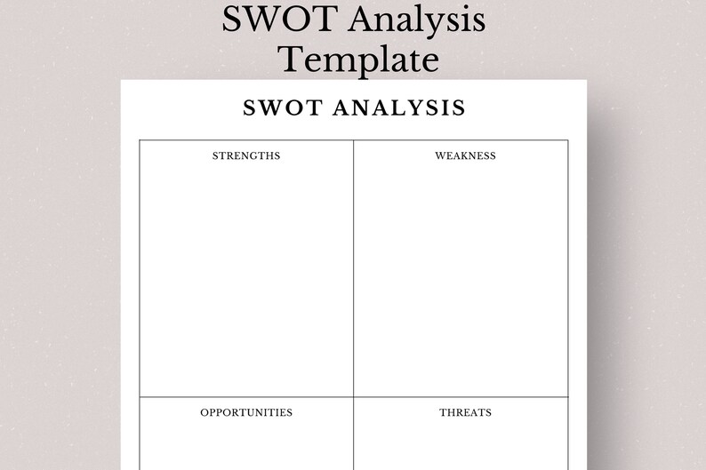 SWOT Analysis, SWOT Analysis Template, Business Plan Template, Strength ...