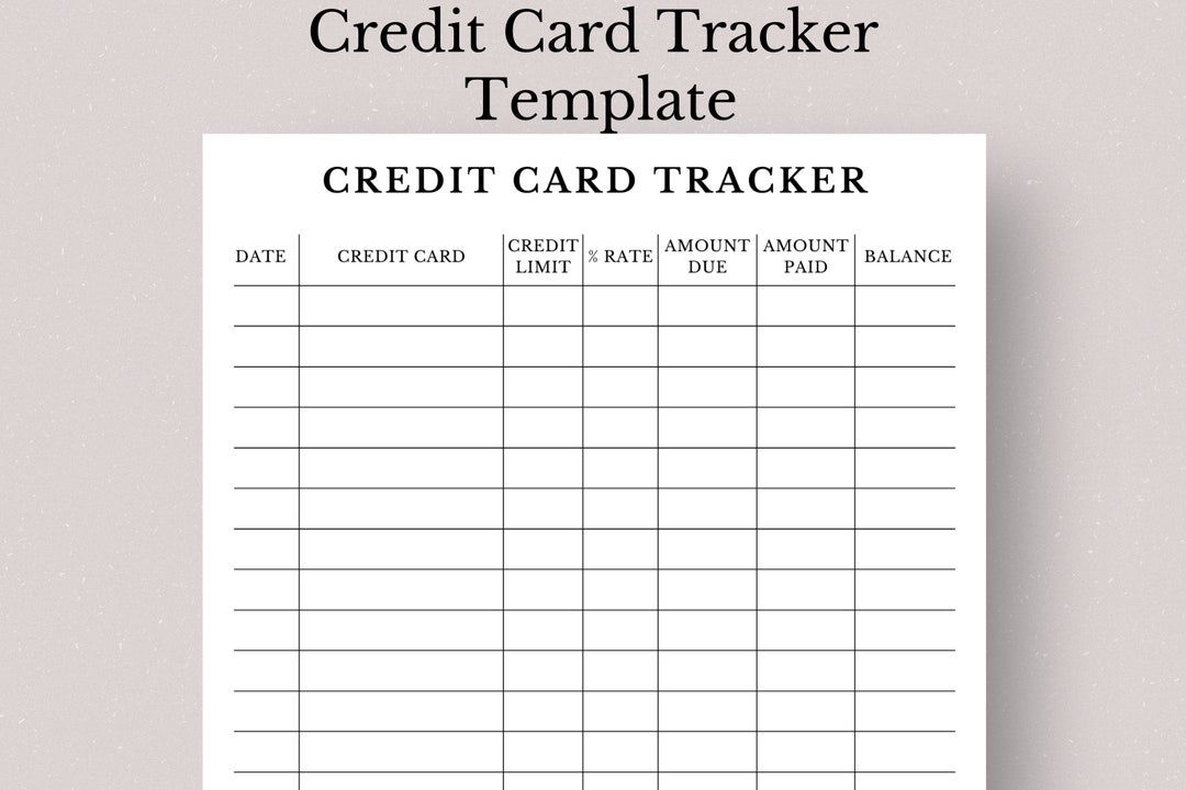 Credit Card Tracker Template, Debt Log, Savings Log, Bill Paying Log ...
