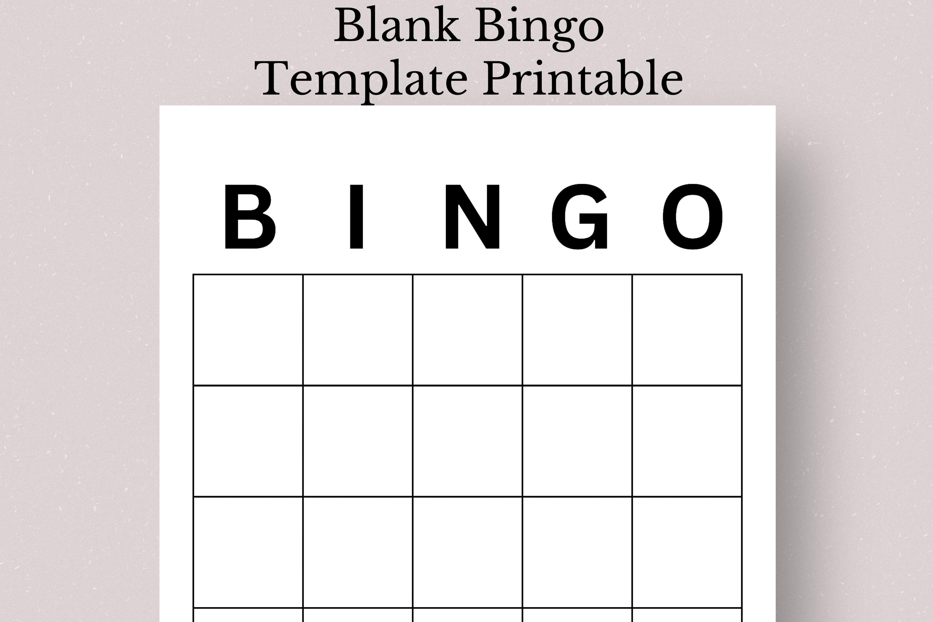 Blank Bingo Cards Free