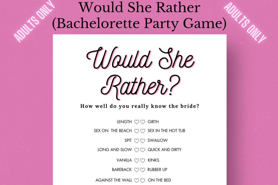 Would She Rather Bachelorette Party Game Hen Party Game Bachelorette ... Would She Rather Bachelorette Party Game Hen Party Game Bachelorette ...