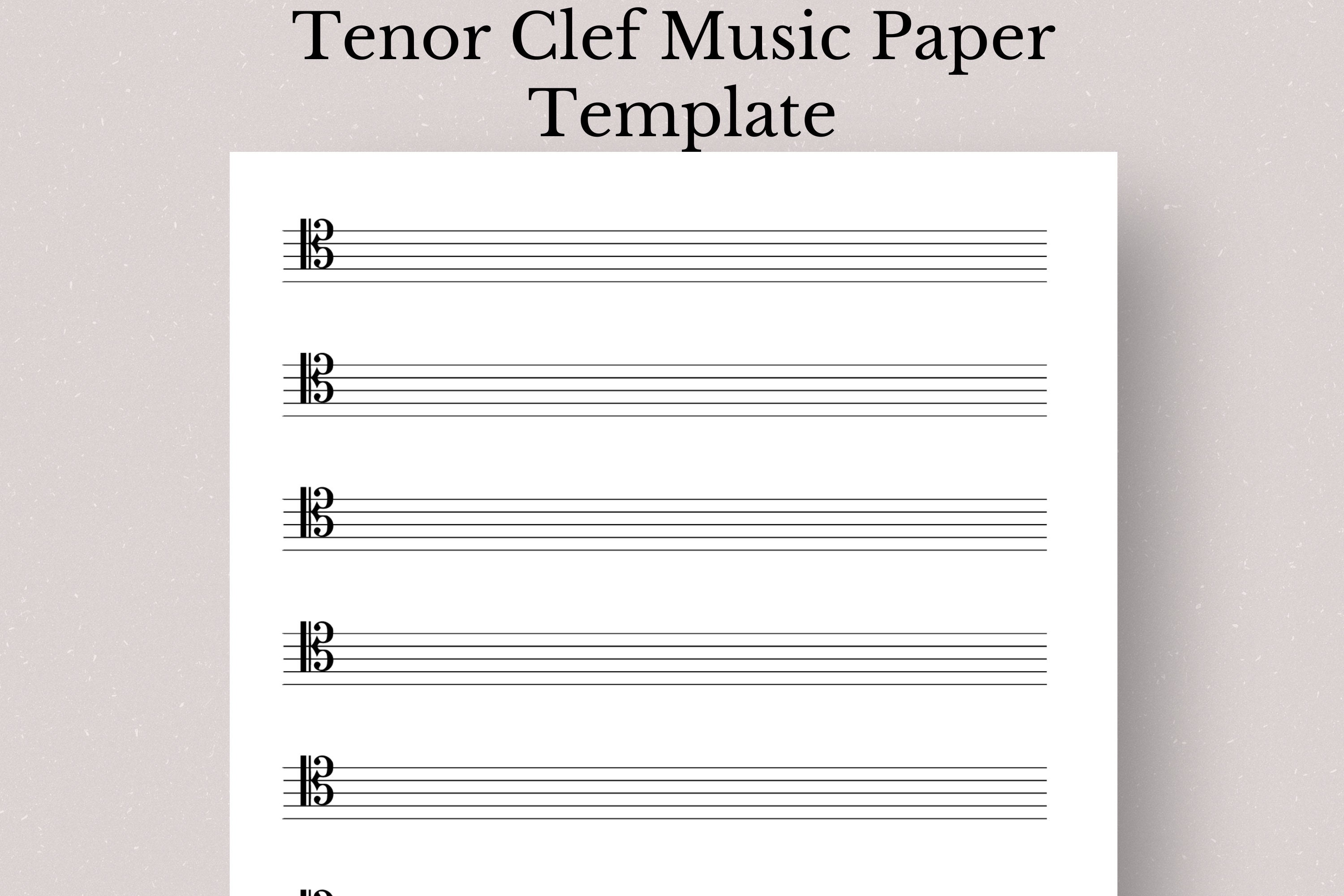 Printable Tenor Clef Sheet Music, Tenor Clef Sheet Music Template ...
