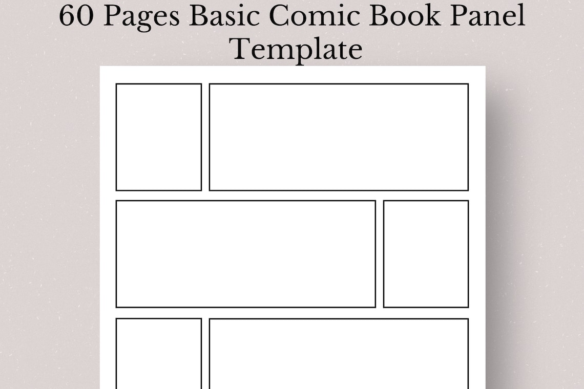 Printable Basic Comic Book Panels 60 Pages, 1 to 10 Panels, Blank Comic ...