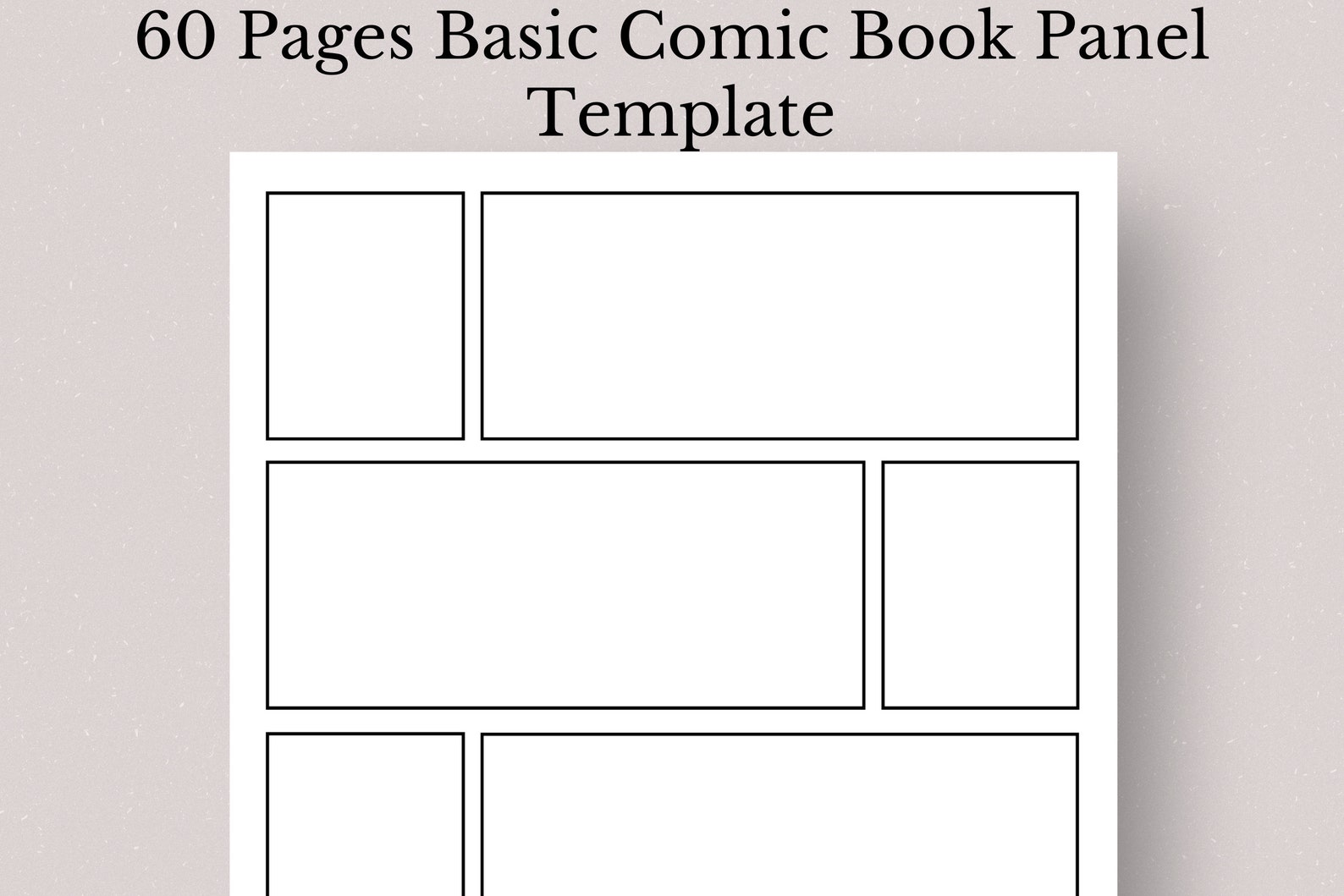 Printable Comic Book Panels, 60 Page Template Pack, 1 to 10 Panel ...