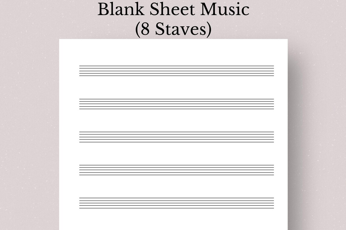 Printable Blank Sheet Music, Sheet Music, Manuscript Paper, Blank 8 ...