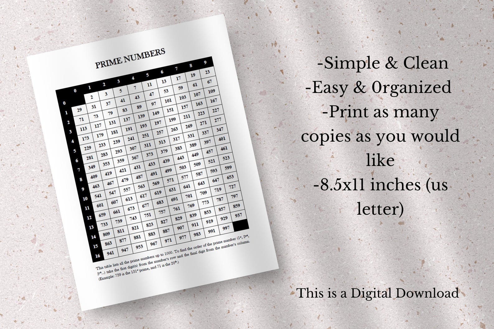 Printable Prime Numbers, 1 Page Printable Prime Numbers, Printable ...