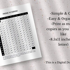 Printable Prime Numbers, 1 Page Printable Prime Numbers, Printable ...