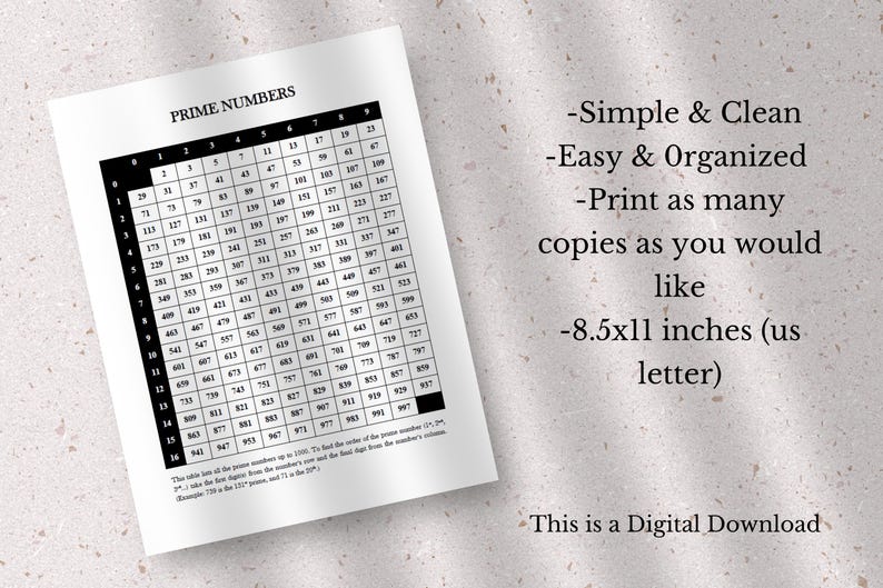 Printable Prime Numbers, 1 Page Printable Prime Numbers, Printable ...