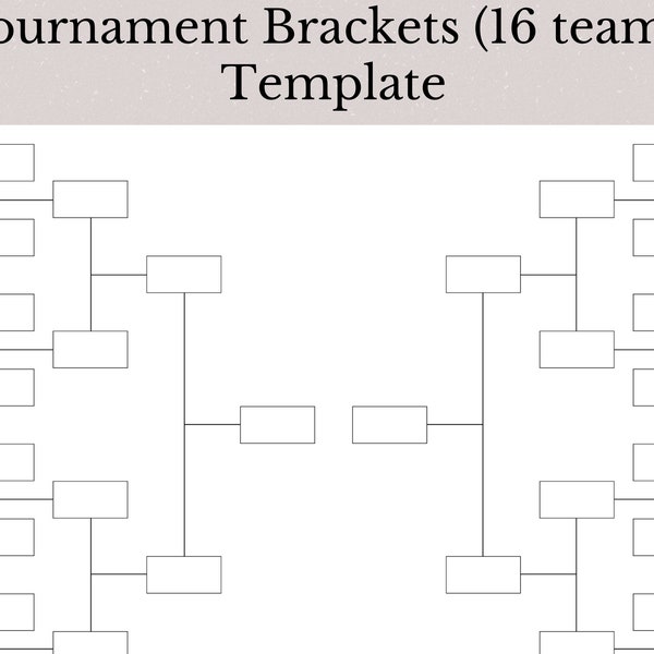 16 Team Bracket - Etsy